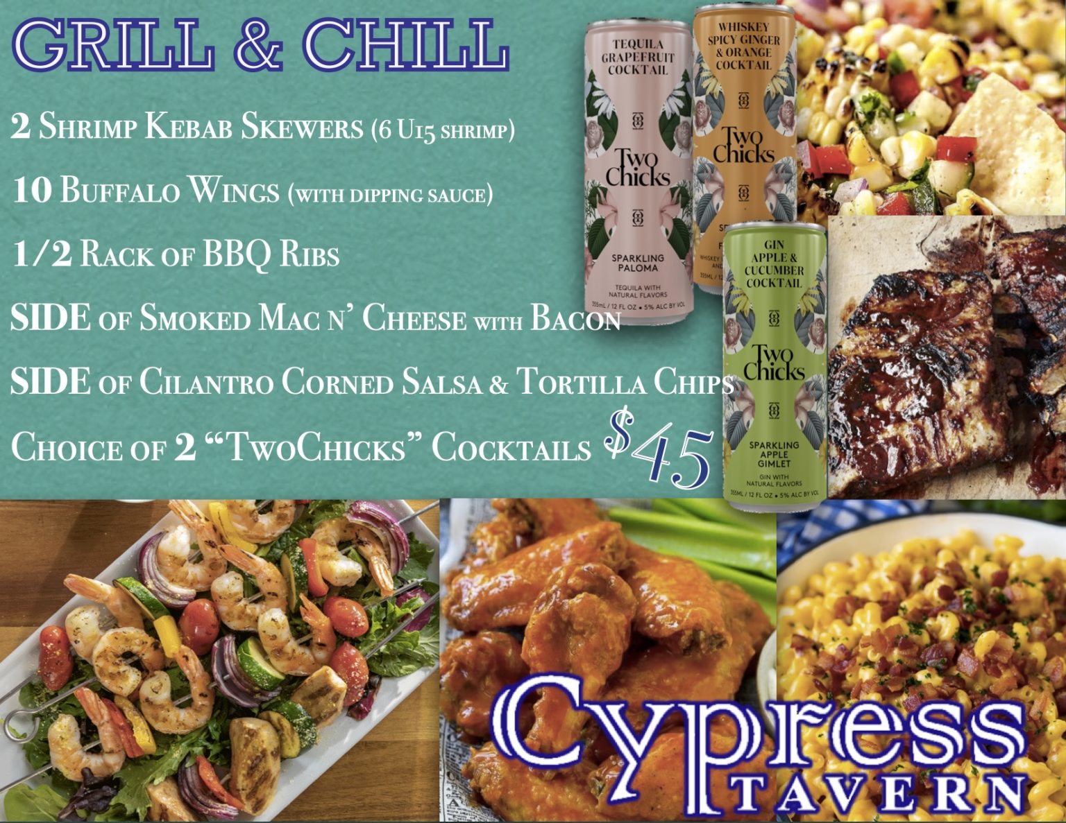 Take Out Dinner Packages – Cypress Tavern